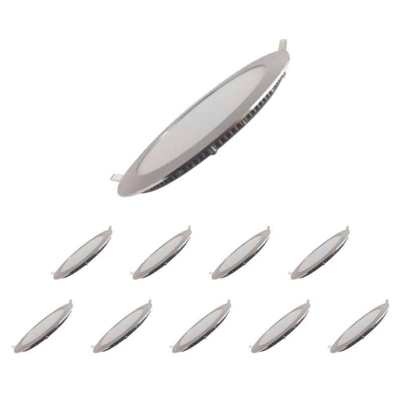 Downlight Dalle LED 18W Extra Plate Ronde ALU - Pack de 10 / Blanc ...