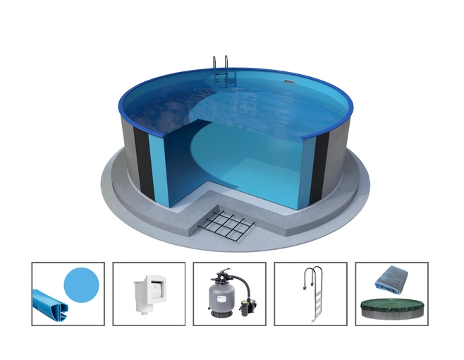 Piscine ronde Ibiza 4,00x1,50 m kit complet avec filtre à sable ...