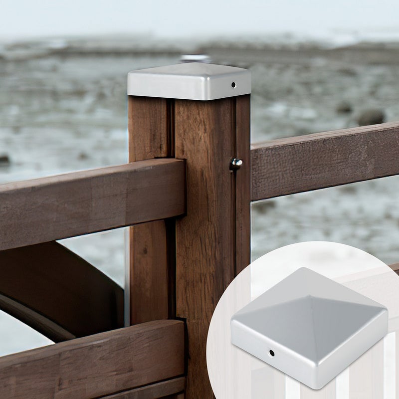 Tapa de poste Duradera Gorro piramidal para poste de madera 71x71mm ...