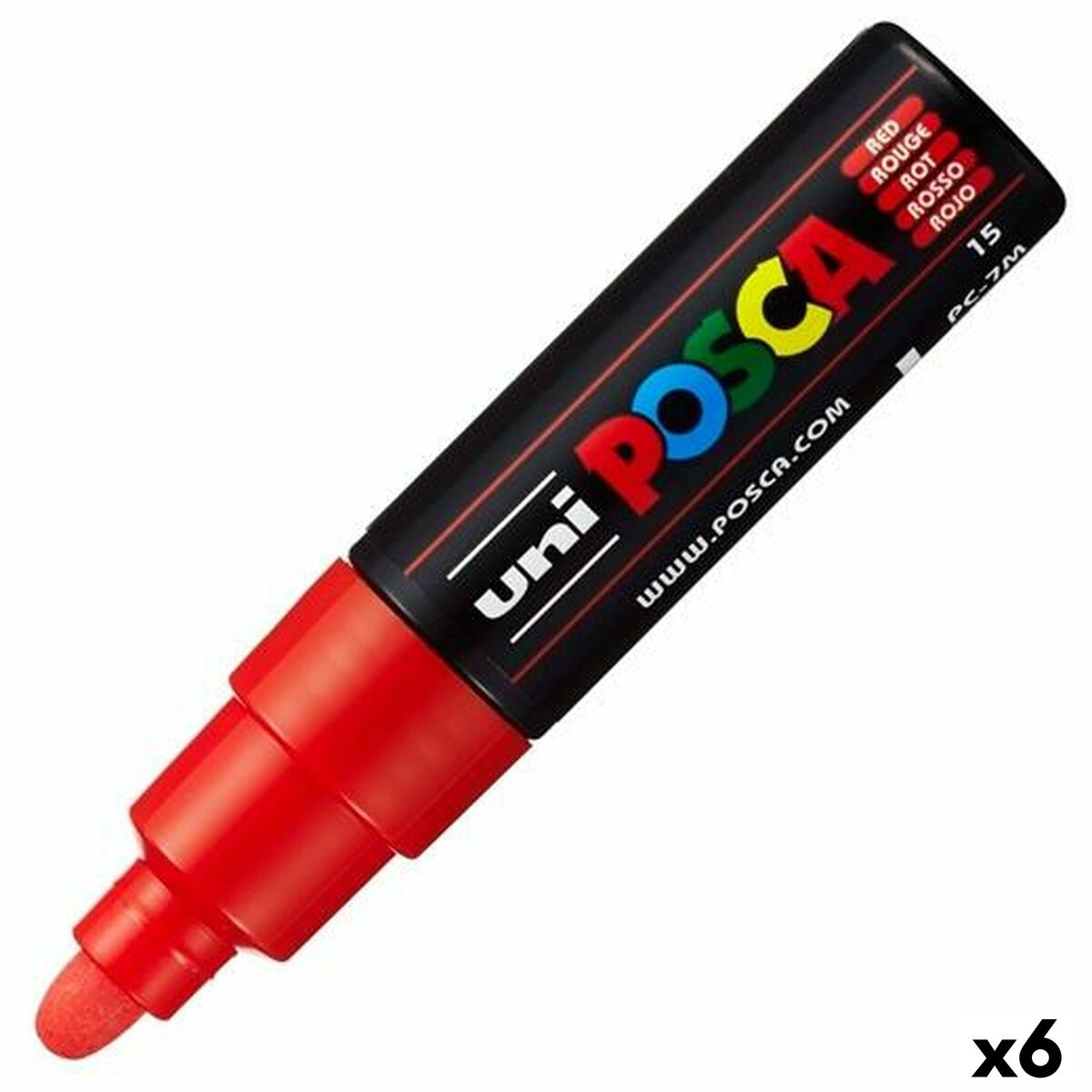 Feutres POSCA PC-7M Rouge (6 Unités) | Leroy Merlin