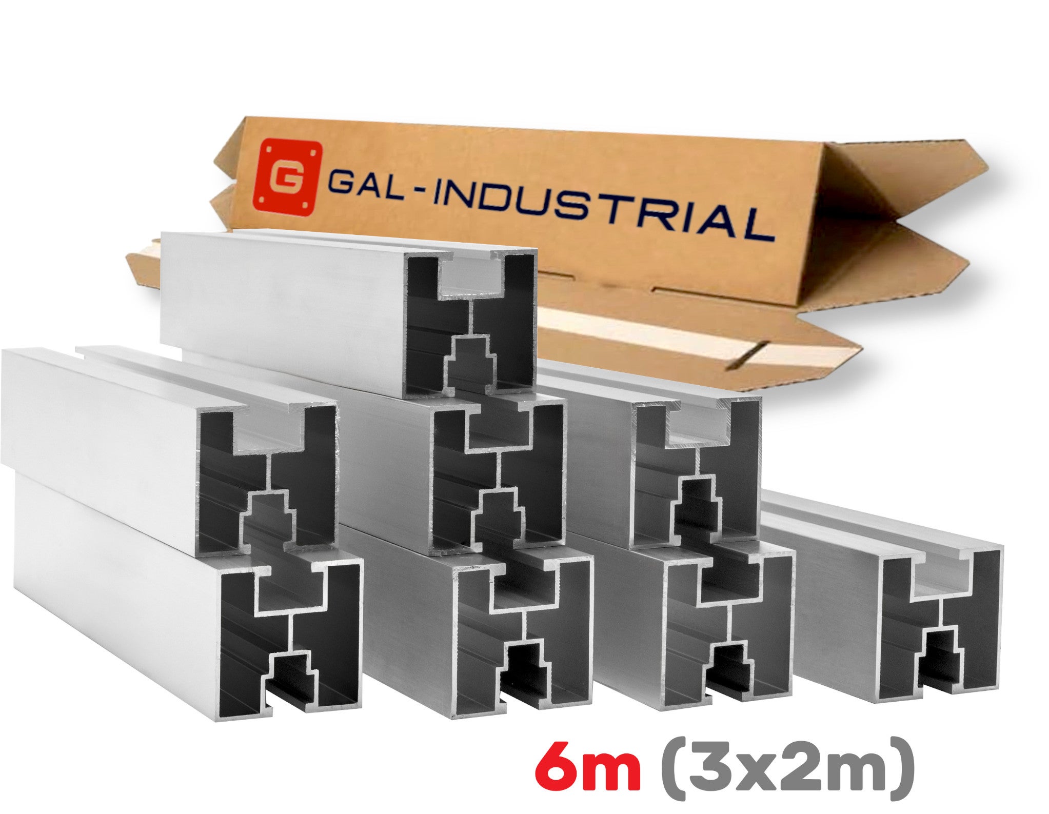 PROFILÉ DE MONTAGE PV RAIL EN ALUMINIUM 40x40 SET 6M (3X2M) TYPE S ...