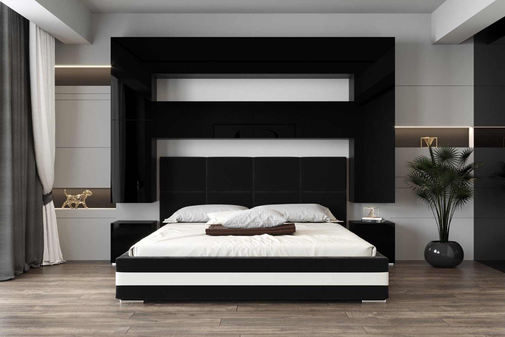 Tête de lit avec rangement Armoire - pont de lit PANAMA 4/HG/B/1-1B ...