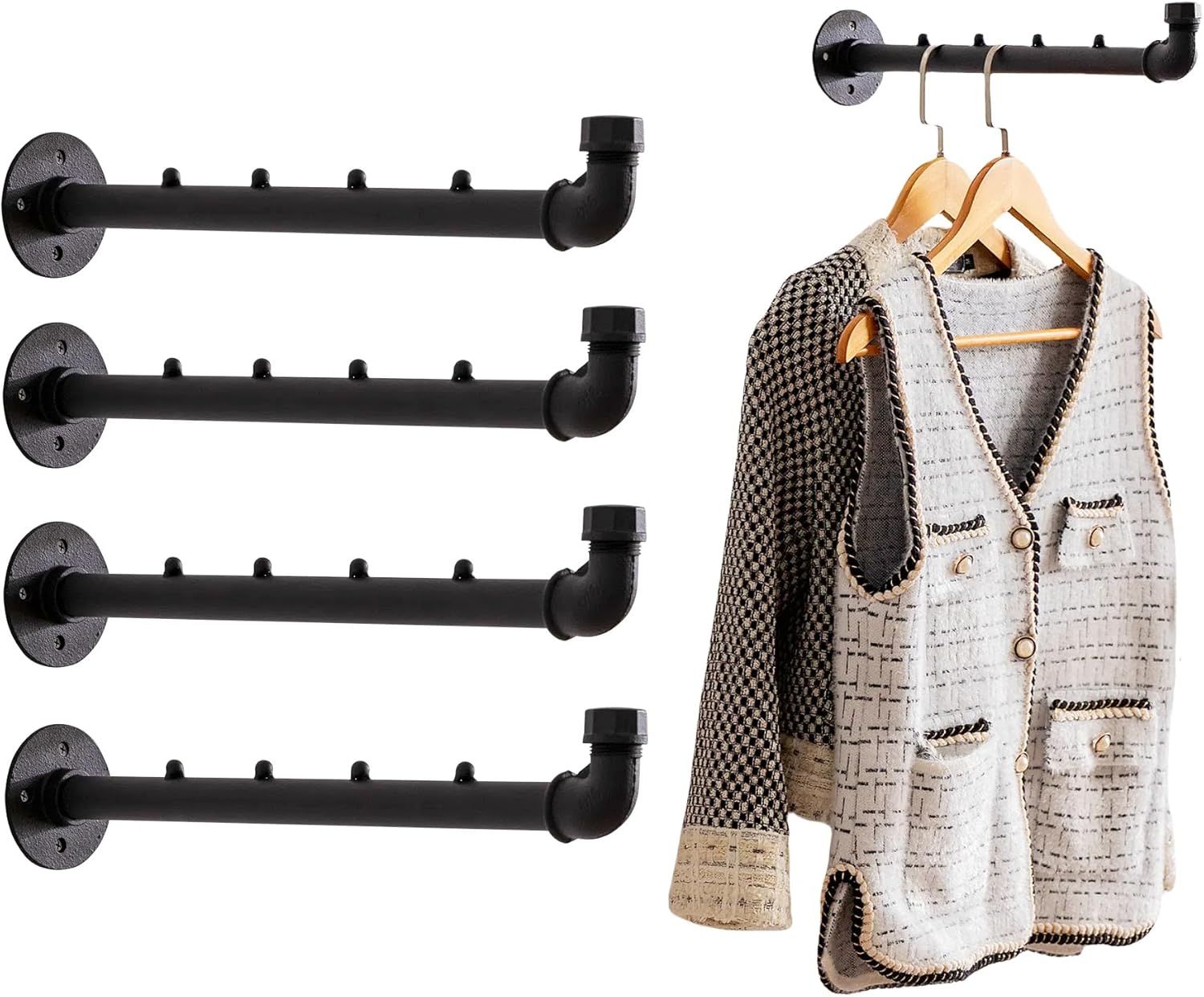 Cintre mural style industriel - Cintre en métal robuste avec crochets ...