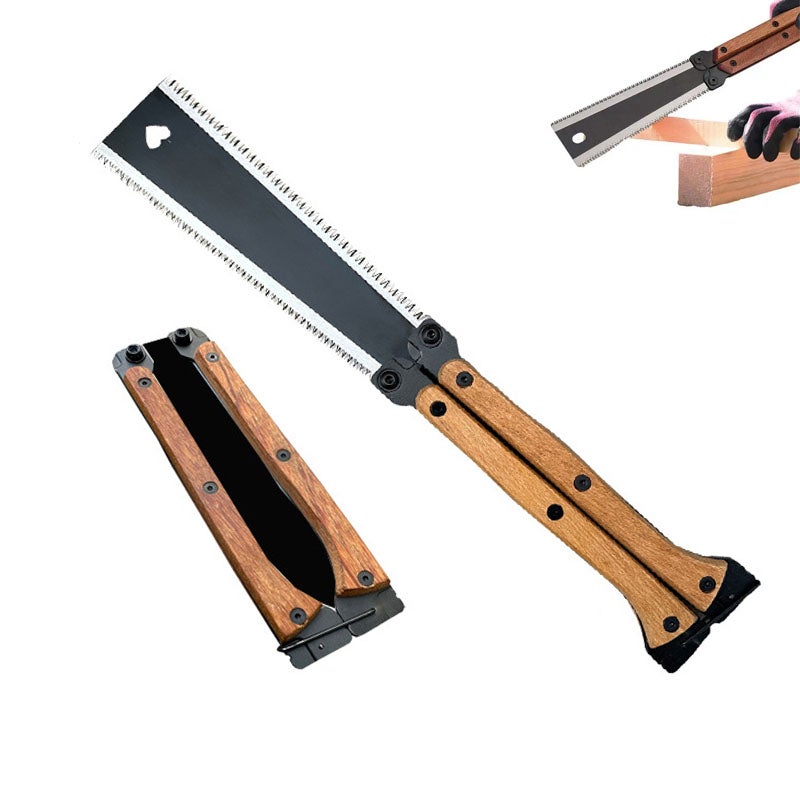 Scie pliante en acier SK5 durable, scie manuelle à double tranchant ...