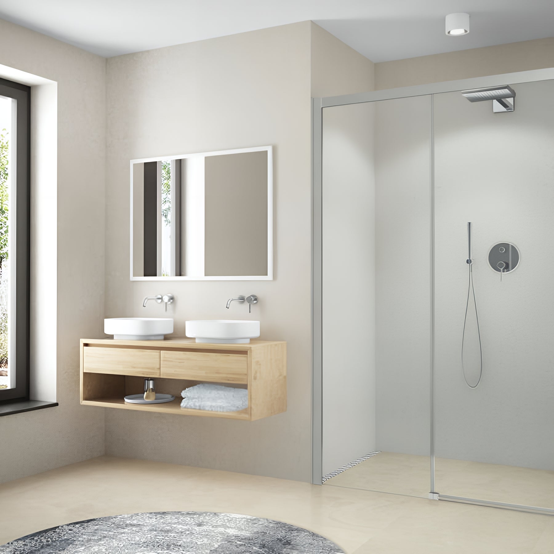 Paroi de douche coulissante largeur 160 cm hauteur 200 cm profilé ...