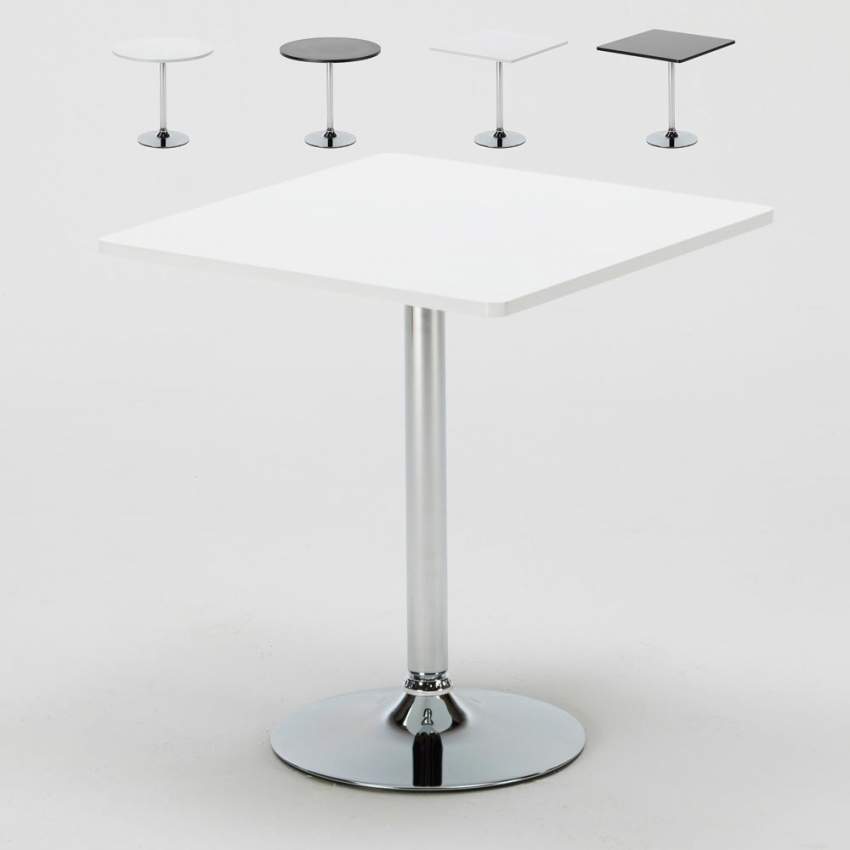 Table de bar cuisine et salon intérieur pied en acier 70x70 Bistrot ...