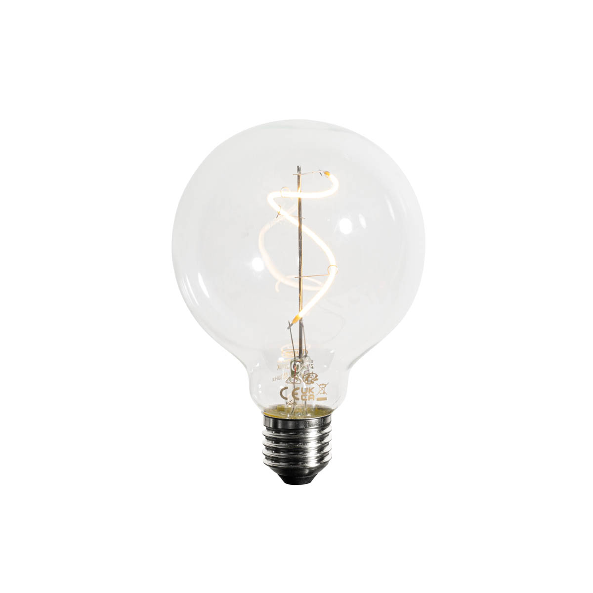 Ampoule filament LED spirale E27 dimmable G95 4W 270lm 2700K | Leroy Merlin