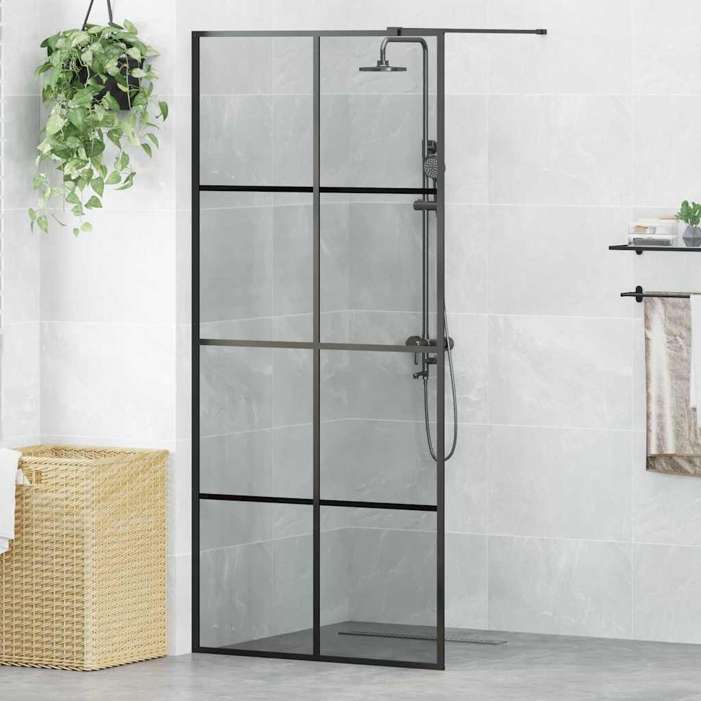 Pared de Ducha Walk-in Negro 90 x 195 cm vidrio templado vidaXL | Leroy ...