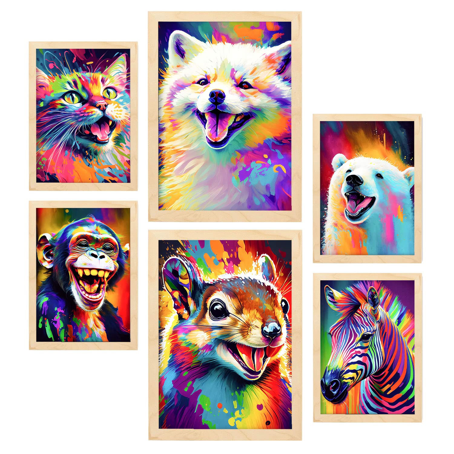 Nacnic Mammifères Affiches En Style Portrait Illustrations D'animaux ...