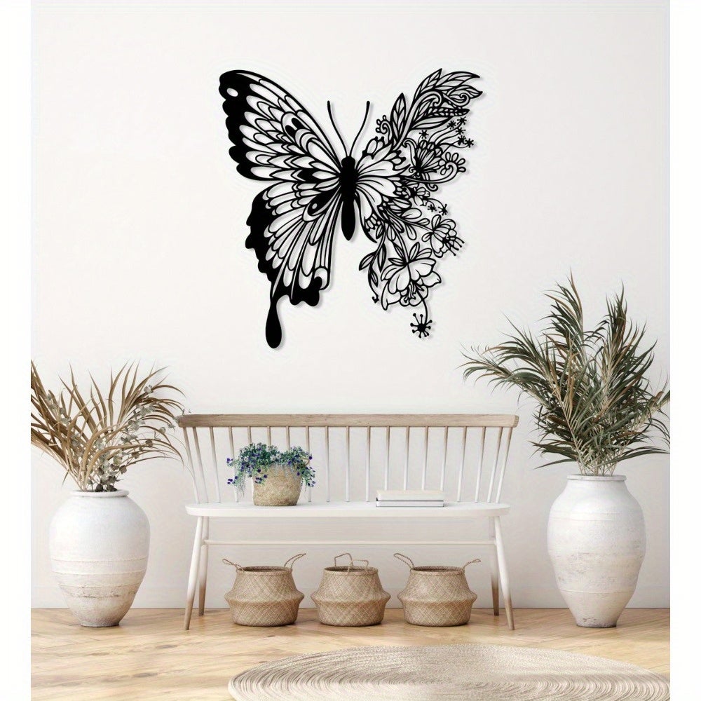 Décoration murale papillon et fleur en métal, décoration papillon pour ...