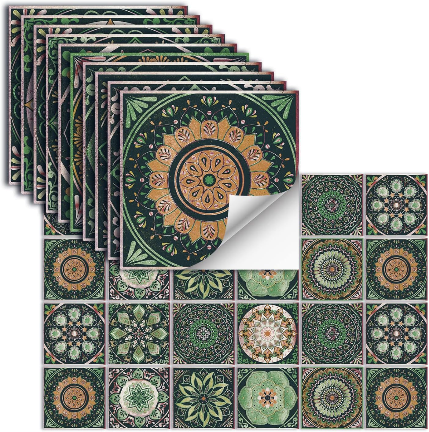 24 Pièces Stickers Carrelage Auto-AdhéSif ÉTanche Stickers Muraux Pour ...