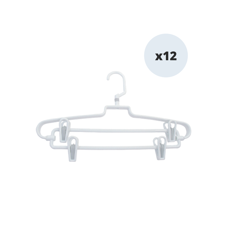 Juego de 12 perchas multipinza para pantalones o faldas MSV | Leroy Merlin