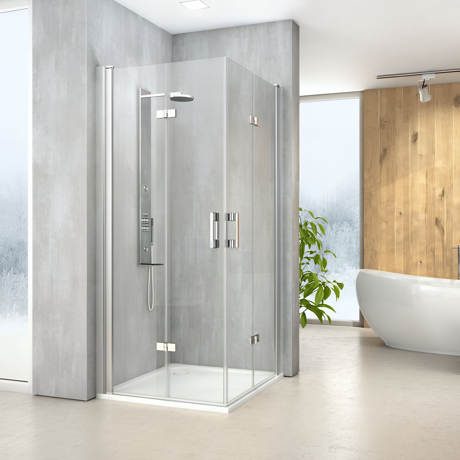 Paroi de douche pivotante repliable largeur 75cm hauteur 200 cm profilé ...