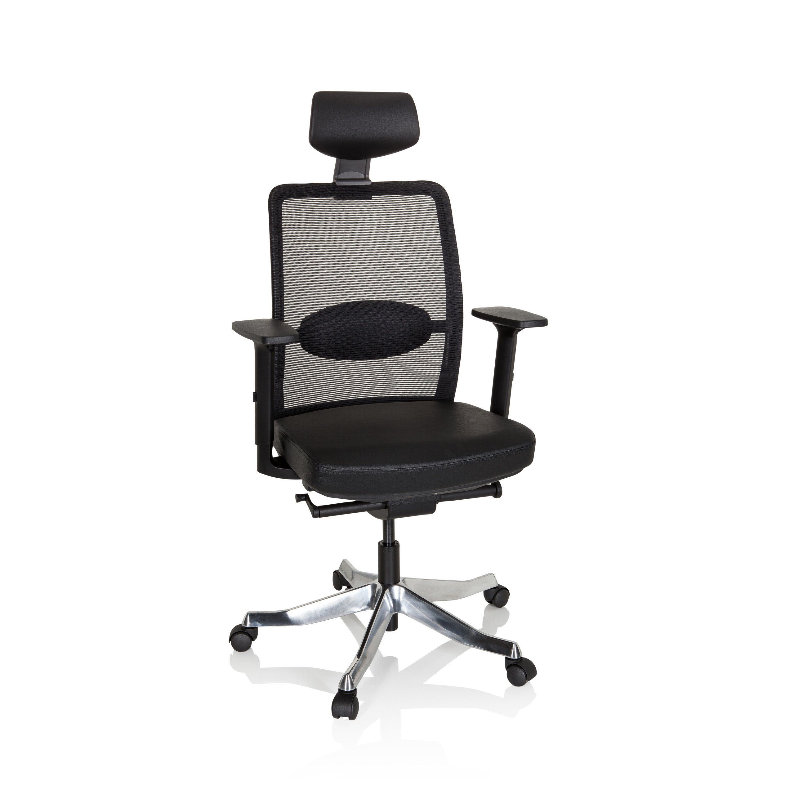 Chaise de bureau / Siège pivotant SENATOR PRO Tissu maille / Cuir Noir ...