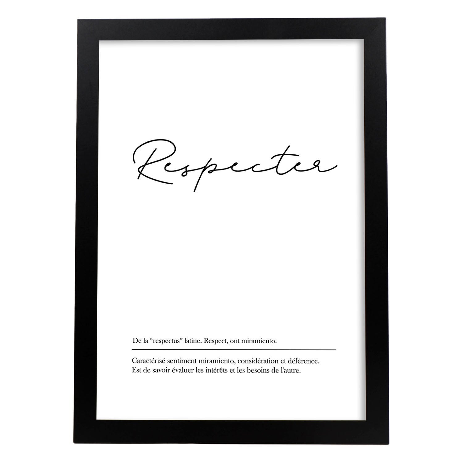 Affiche Avec Des Mots En Français. Déchiminé Respect Avec Définition Et ...