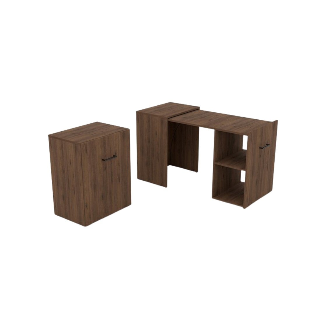 Bureau pliable FLIP – Chêne foncé – Bureau extensible avec rangements ...