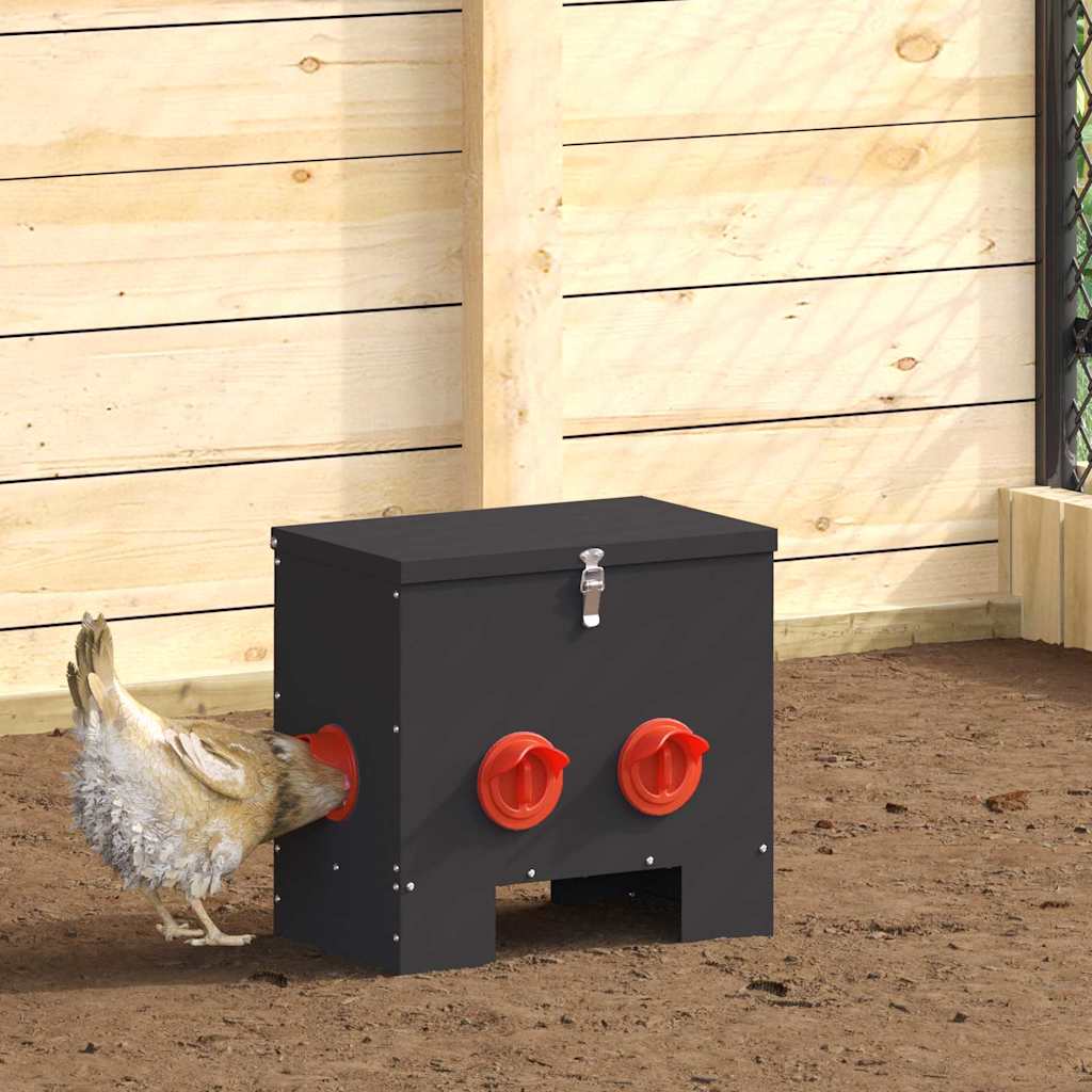 Comedero para pollos 2 pcs Negro 40,5 x 25 x 38 cm | Leroy Merlin