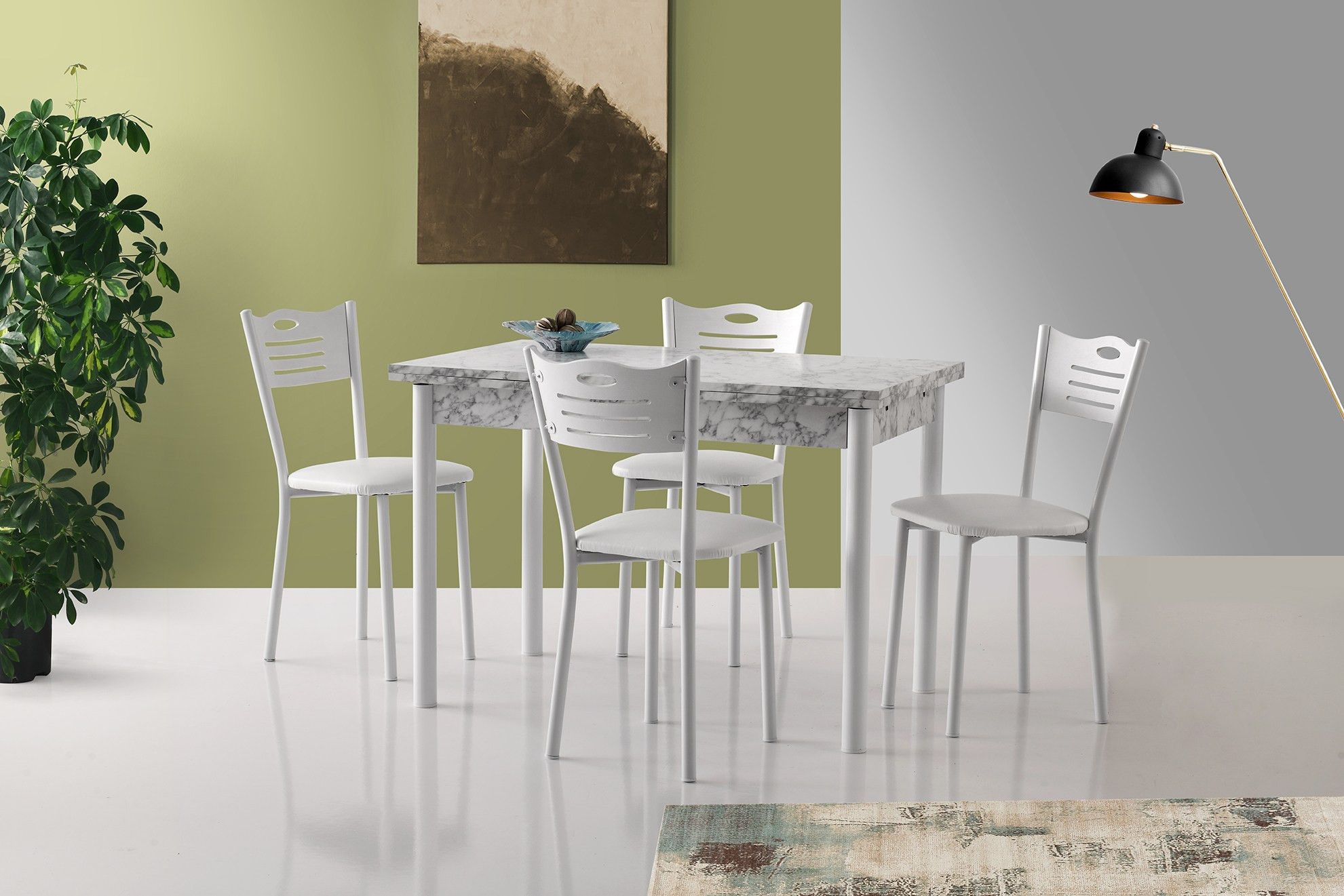 Mesa de comedor extensible Polo-1305 gris blanco | Leroy Merlin