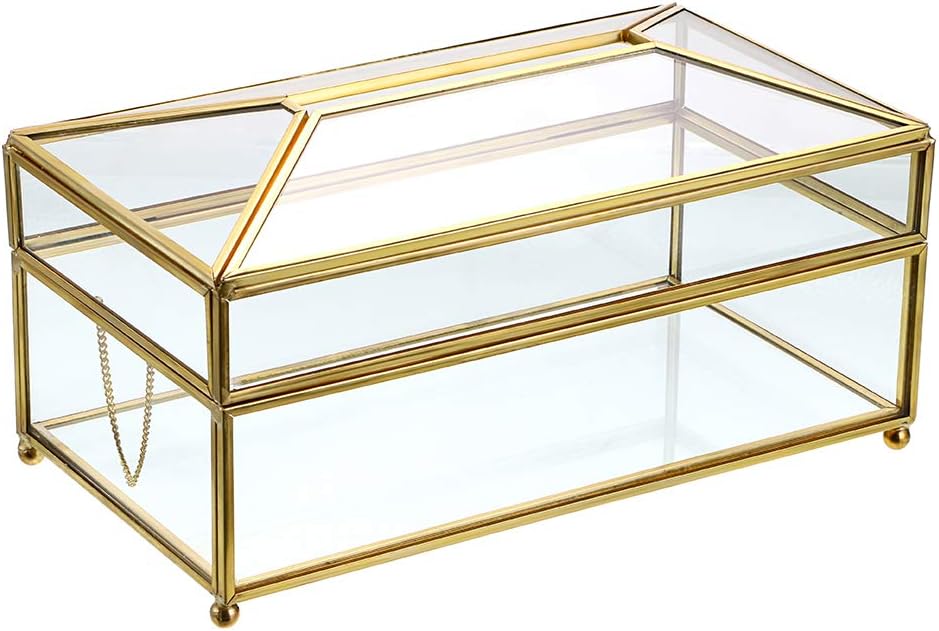 Distributeur/Boîte à Mouchoir Rectangulaire en Verre Transparent pour ...