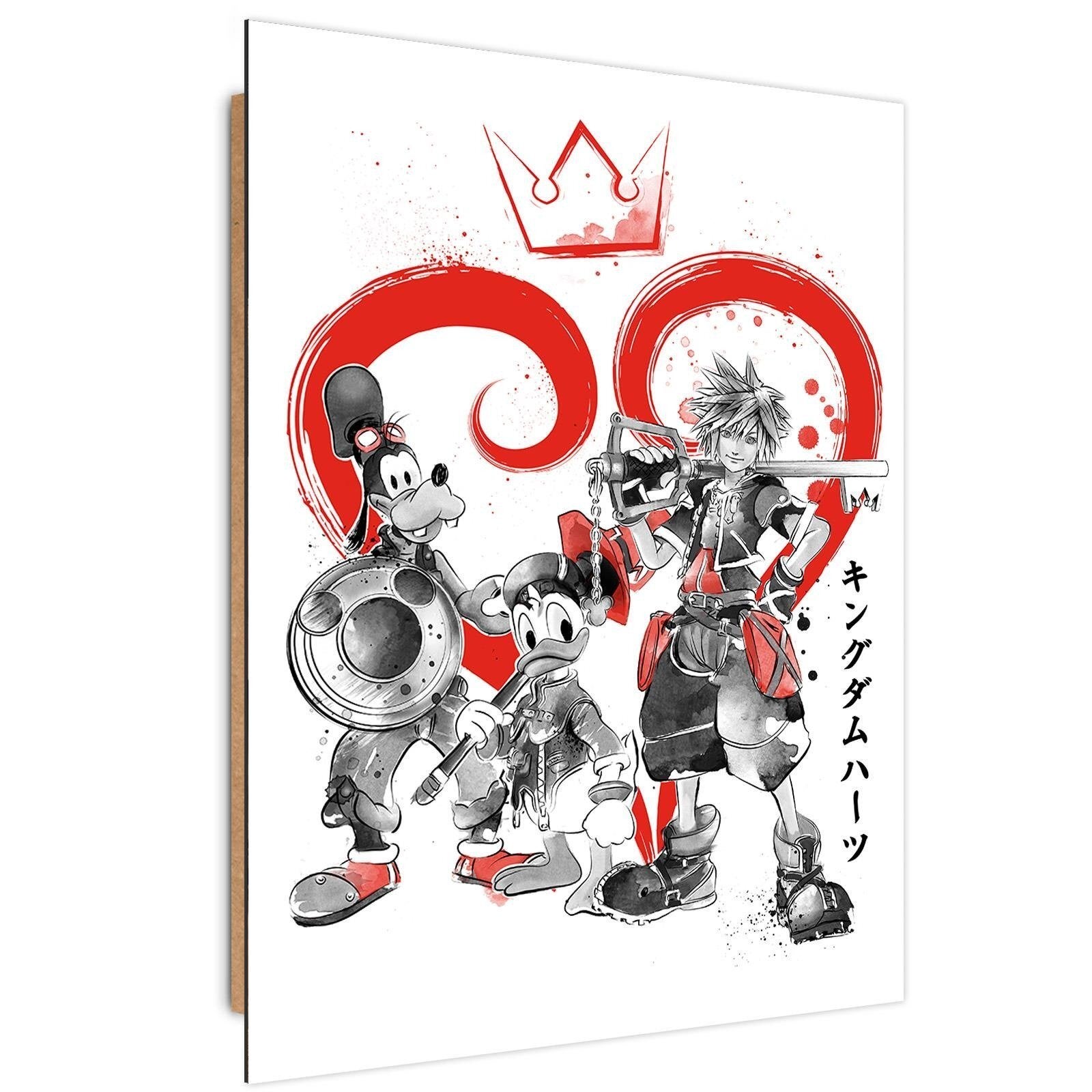 Tableau bois Kingdom Hearts Sora Donald et Pluto - 50 x 70 cm | Leroy ...