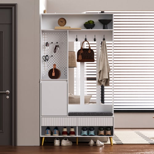 Set completo ingresso bianco 100 cm – 4 ganci, 2 cassetti, 1 porta ...