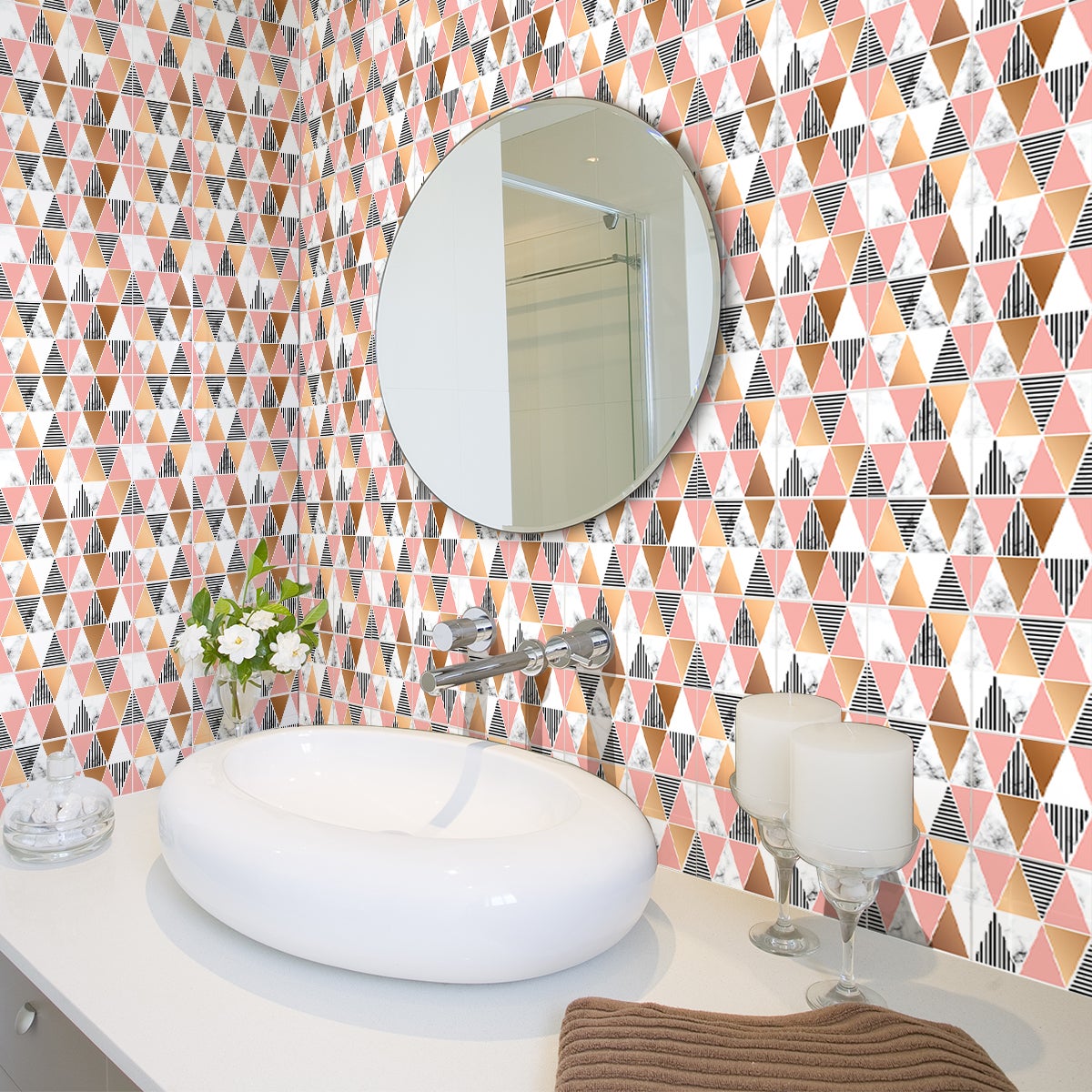 60 vinilo baldosas elegante efecto geométrico mabé - adhesivo pared ...