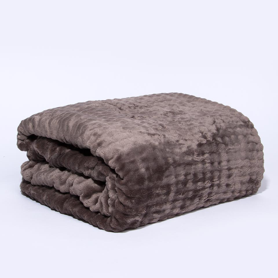 Plaid KALI Marron foncé 125x150cm | Leroy Merlin