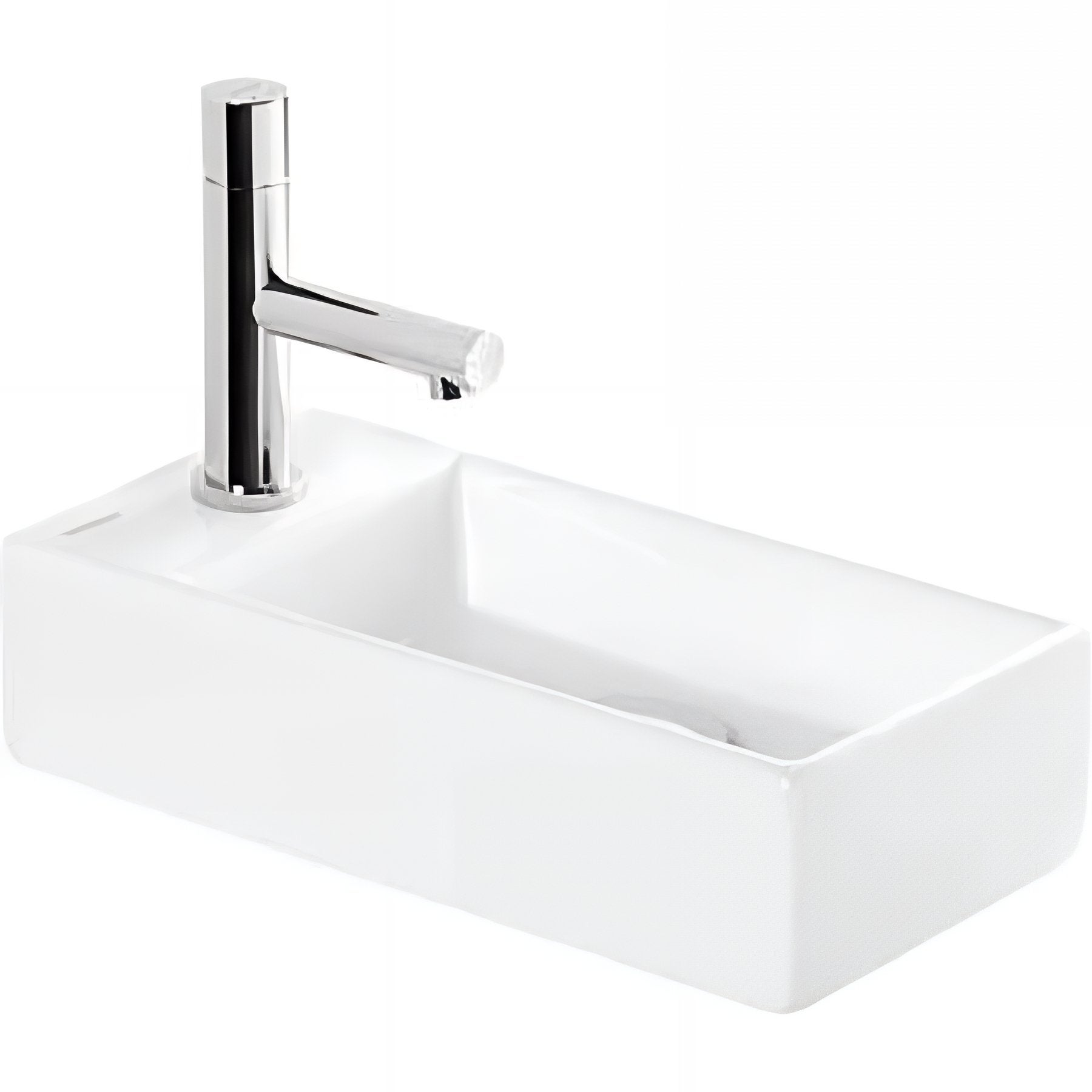Lave-mains mural compact porcelaine vitrifiée SANINDUSA Note blanc cuve ...