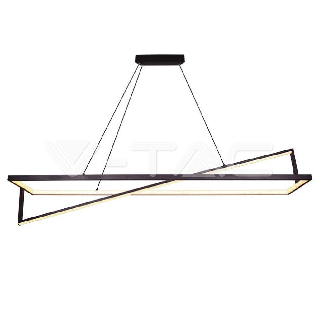 Lustre LED avec 2 Rectangles 45W Métal Couleur Noir 114*22*150cm 3000K ...