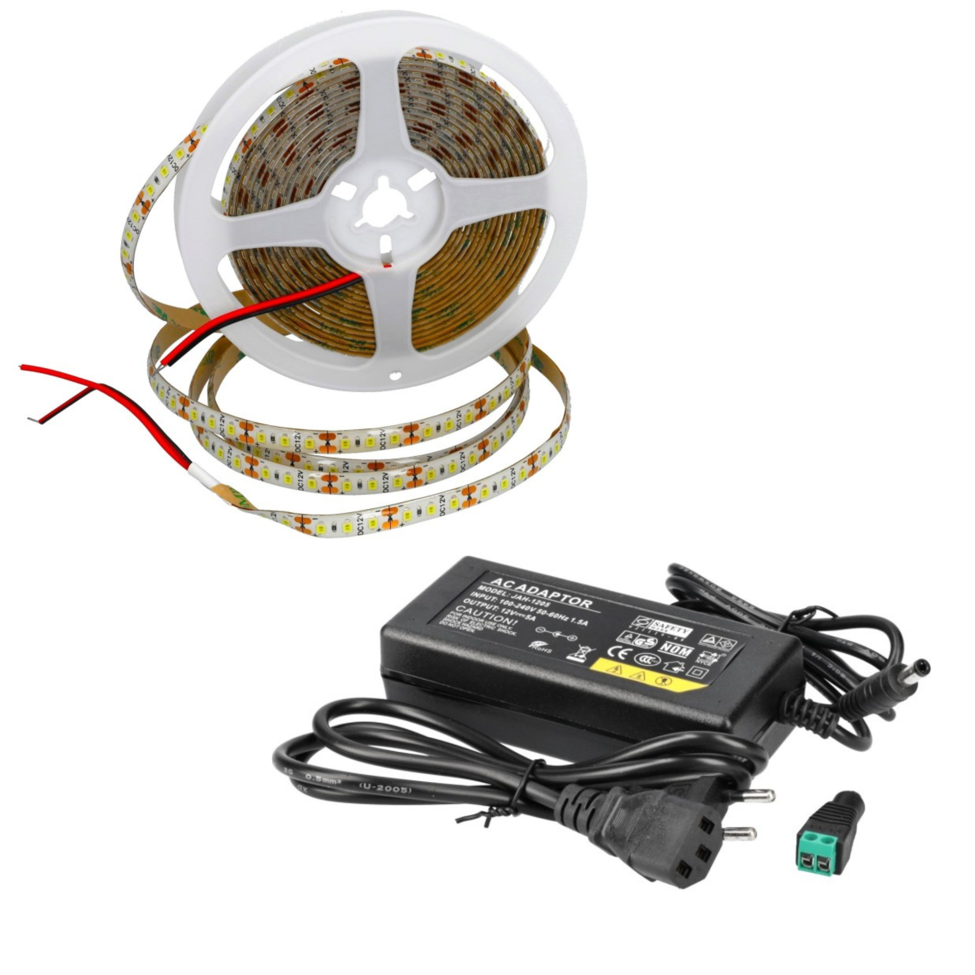 Kit Tira LED 12V Blanco Neutro 4200K 600LED 5 Metros IP65 Exterior ...