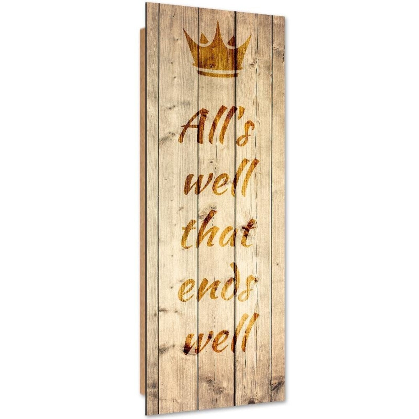 Tableau bois planches et couronne en bois - 40 x 120 cm | Leroy Merlin