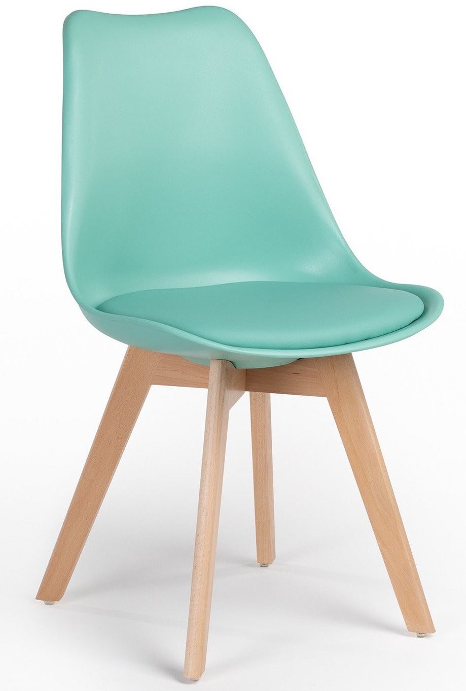 Chaise Tula style nordique - Assise en simili cuir et pieds en bois ...