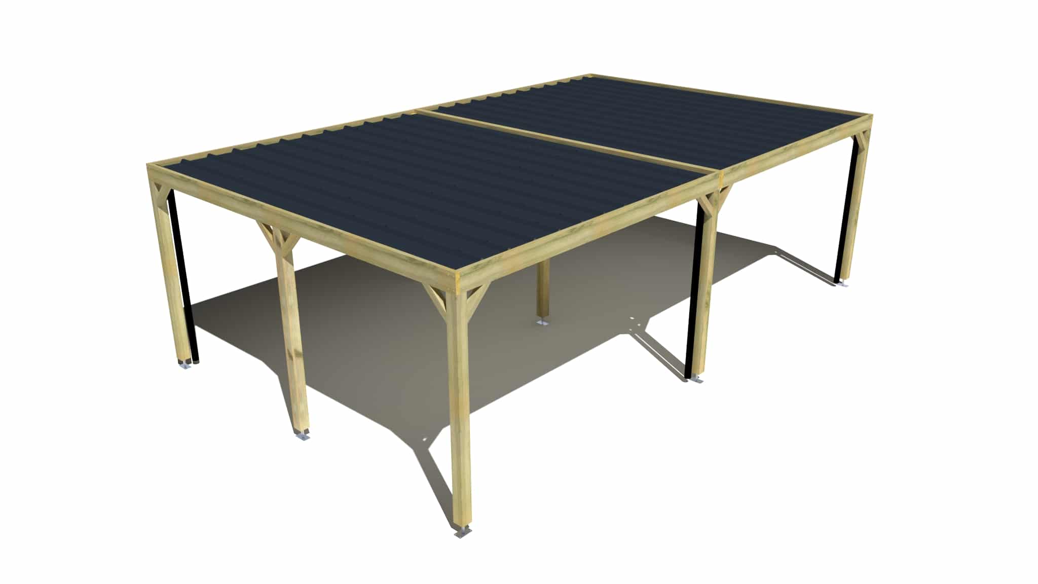 Carport bois • 8m x 5m • indépendante • sens largeur • livraison ...