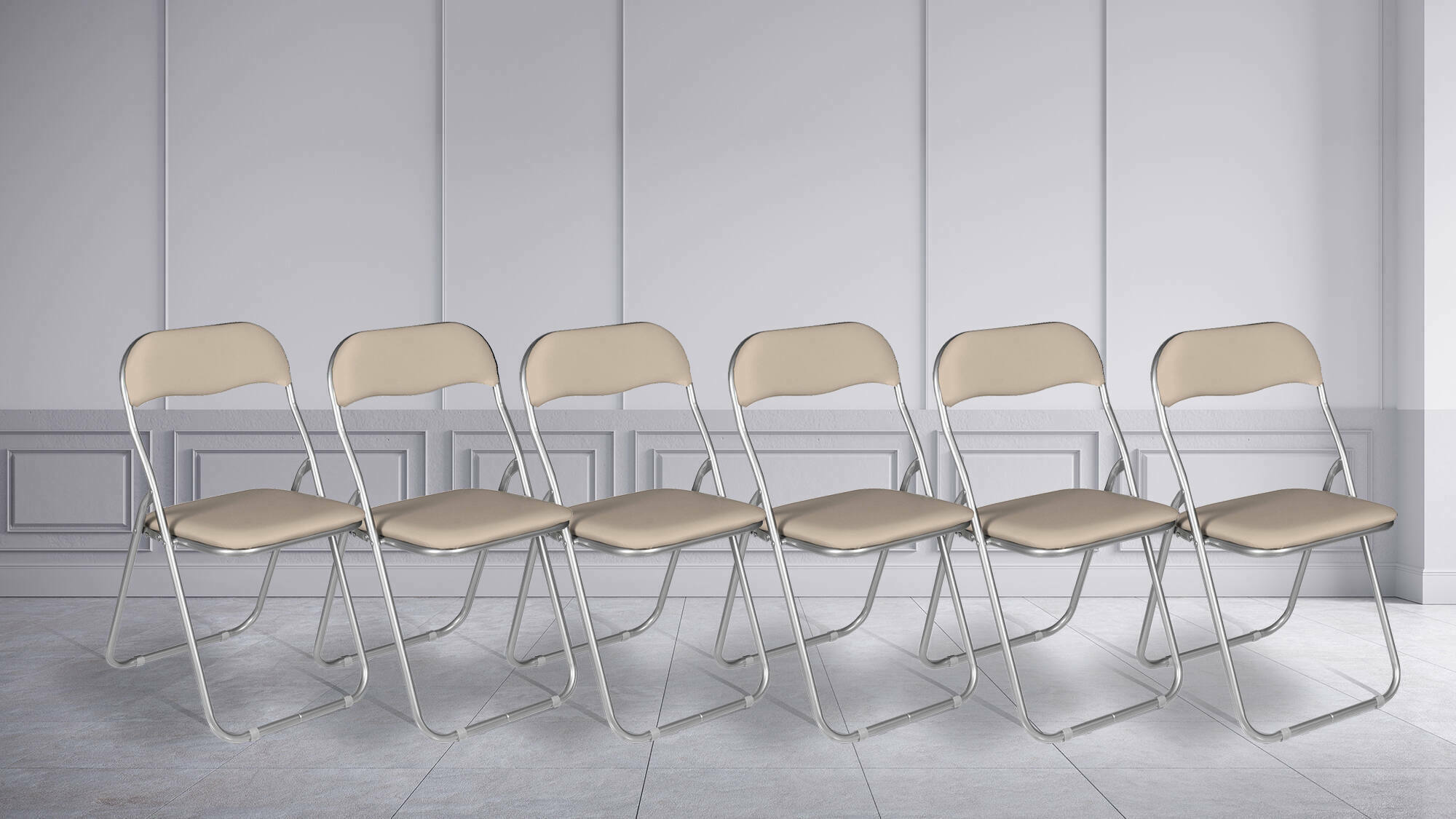 Sedia pieghevole Marbella, Set di 6 sedie salvaspazio, Sedia per ospiti ...