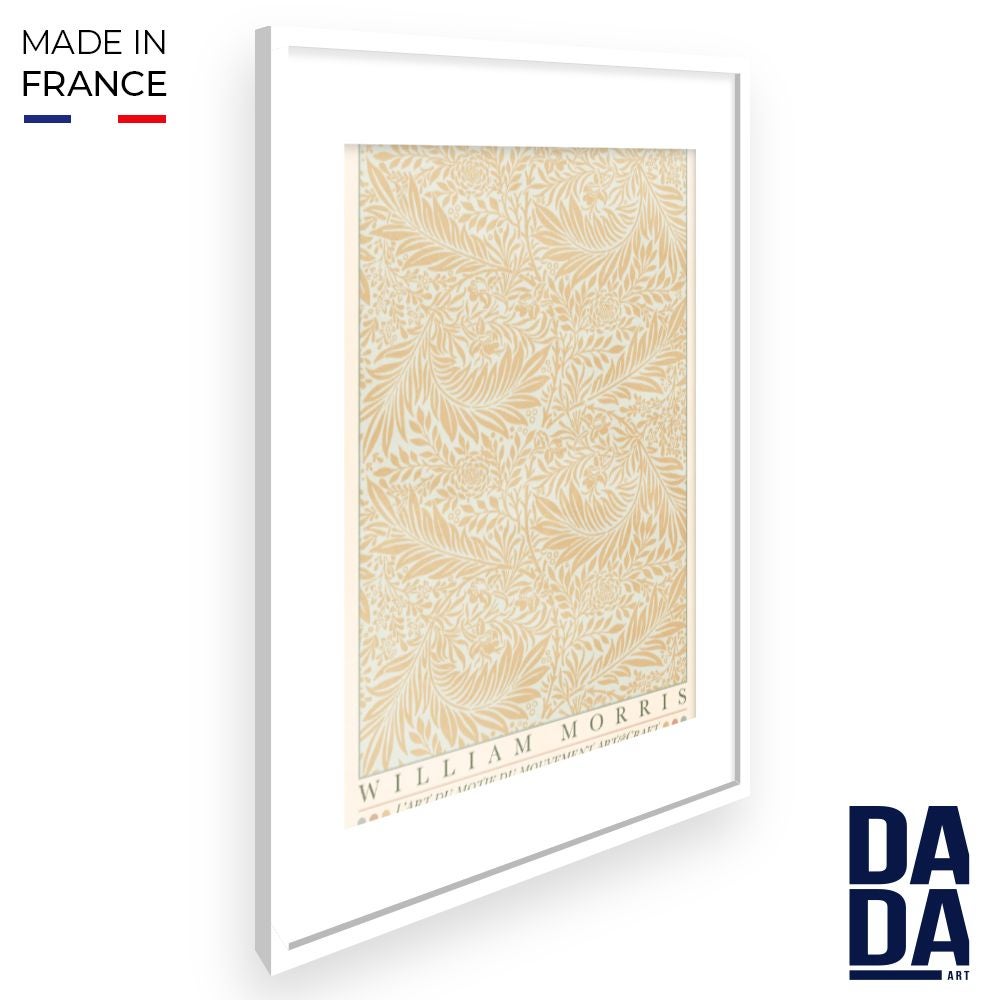 Image encadrée avec cadre BLANC / 50x70cm / Motifs floraux artistiques ...