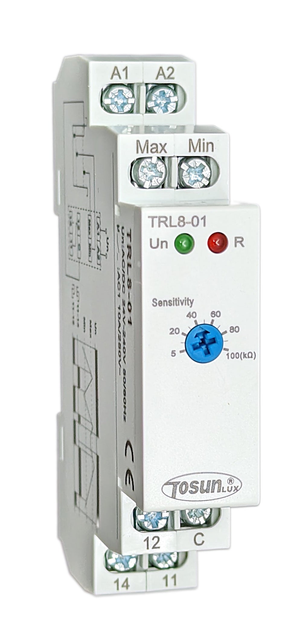 Tosun Relé de Control de Nivel de Agua y Líquidos TRL8-01 24-240V AC/DC ...