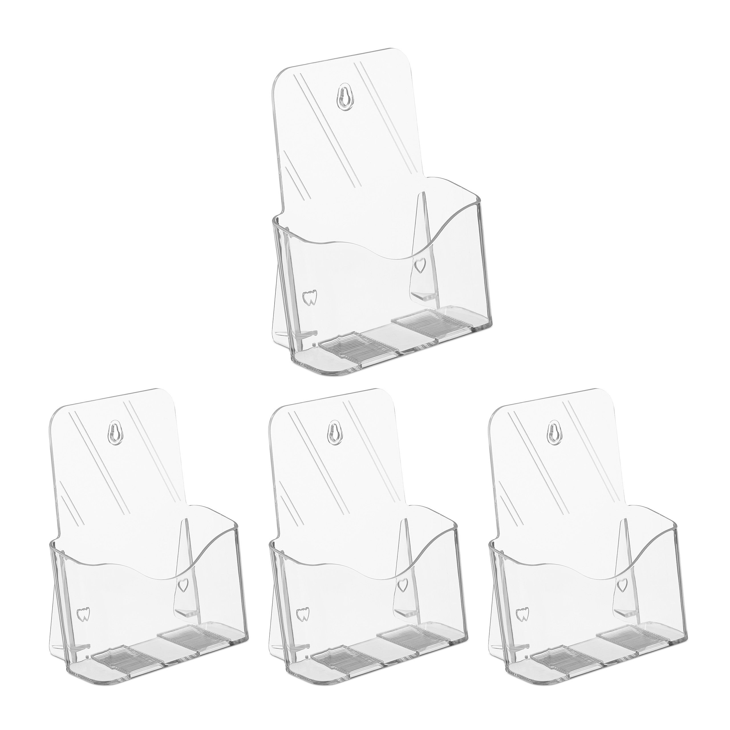 Présentoir à flyers, lot de 4, DIN A5, 1 compartiment, pour tenir ...