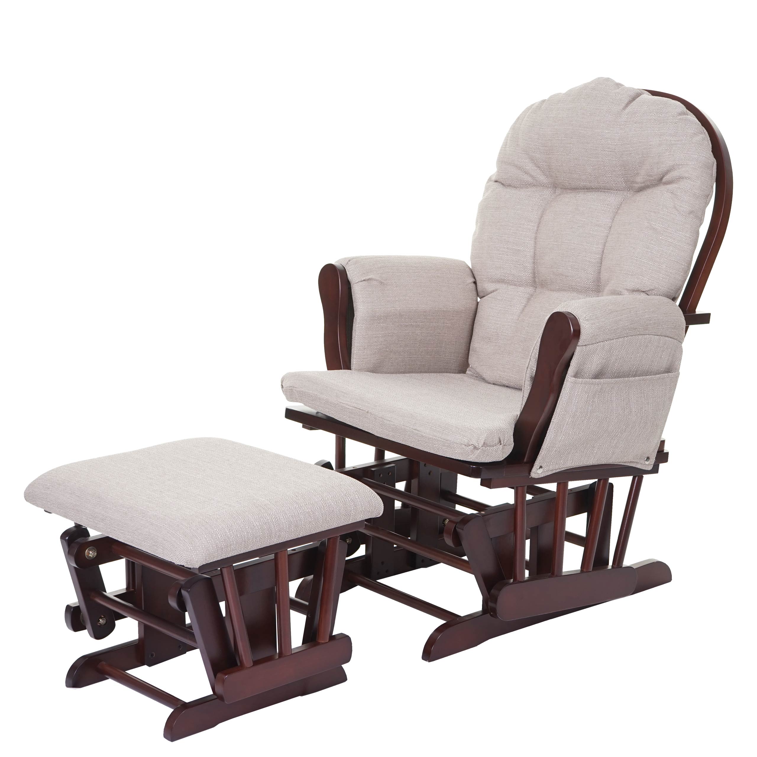 Fauteuil chaise à bascule rocking chair avec repose-pieds relaxation ...