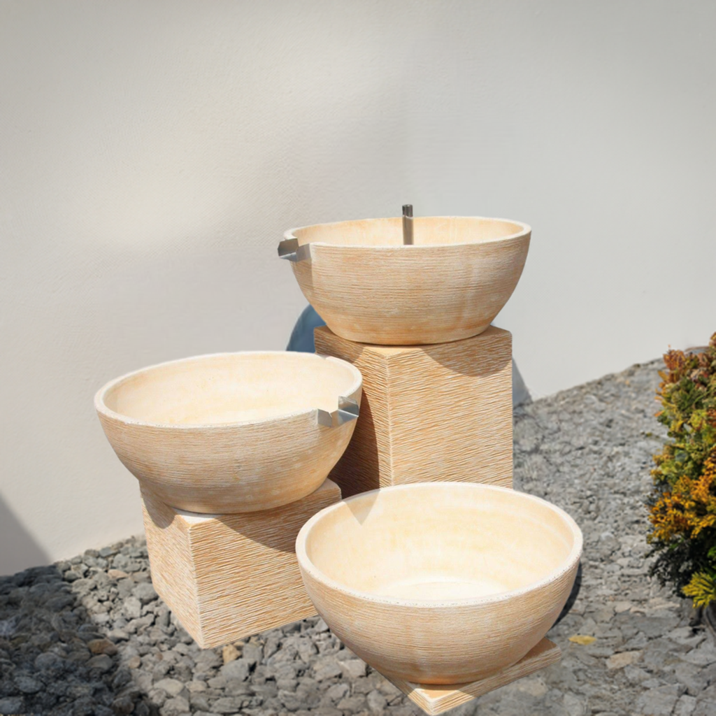 Fontaine de Jardin moderne AURE 124x124x92 cm. en Betón Pierre. Couleur ...