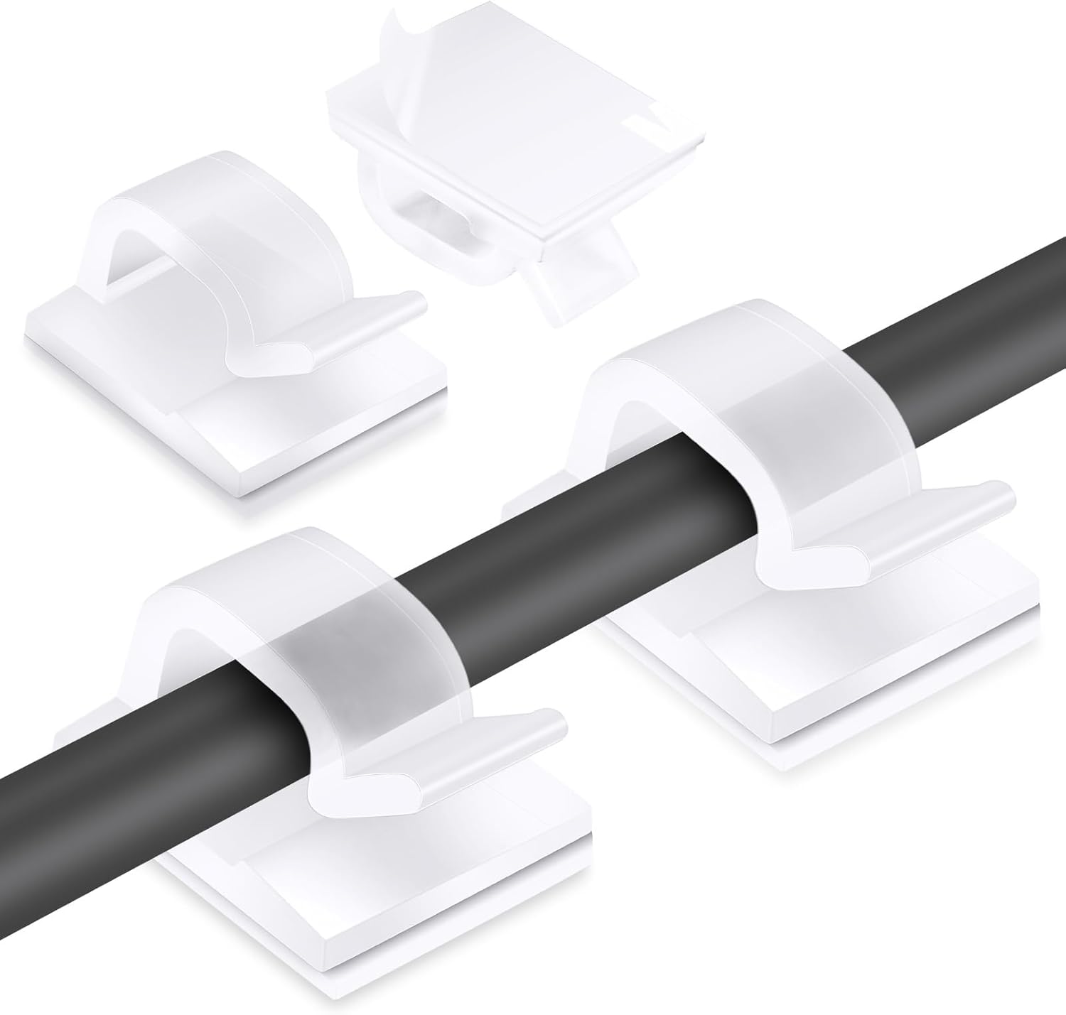 Clips Câble Adhésives, 100PCS Clip Cabl Adhesif Rangement de Câble ...
