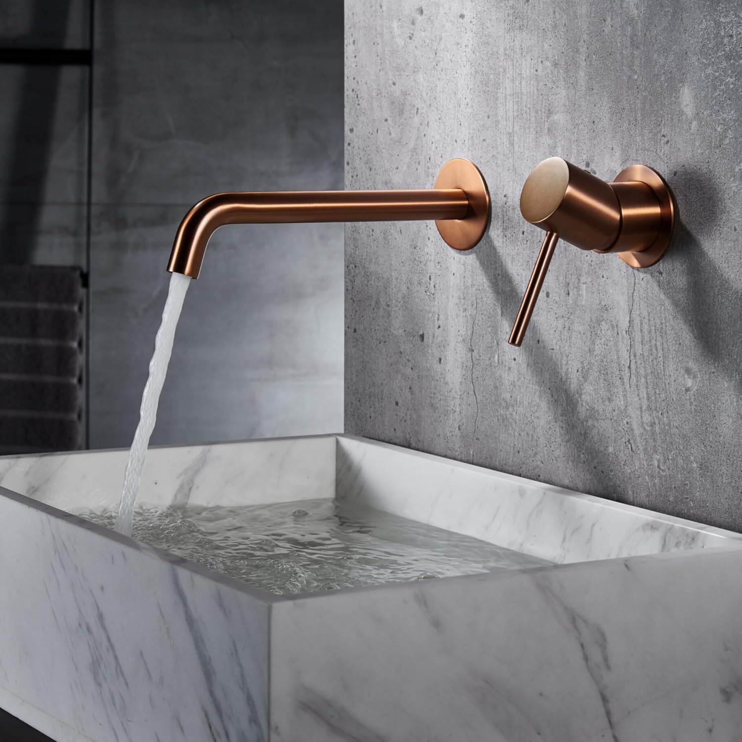 IMEX - Robinet de Lavabo Encastré Or Rose Brossé | Vasque a Encastrer ...