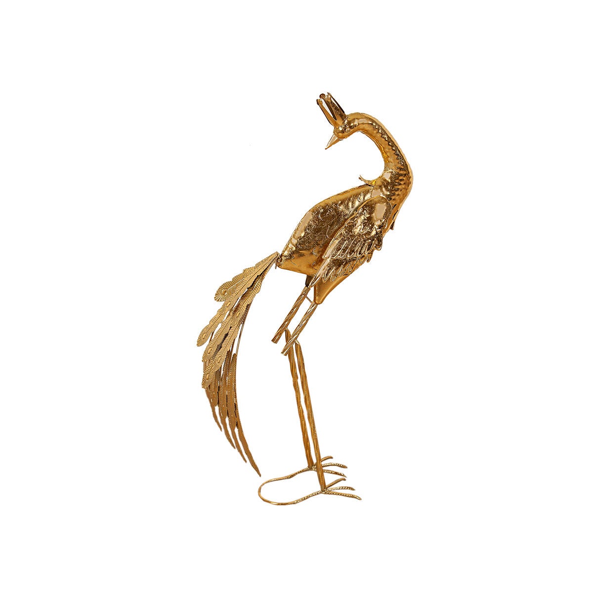Figurine Décorative Romimex Gold Métal Paon 35 x 80 x 27 cm | Leroy Merlin