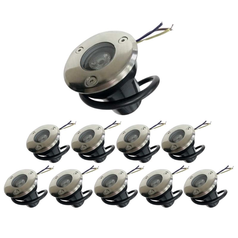 Spot Extérieur Encastrable LED IP65 220V Sol 3W 45° - Pack de 10 ...