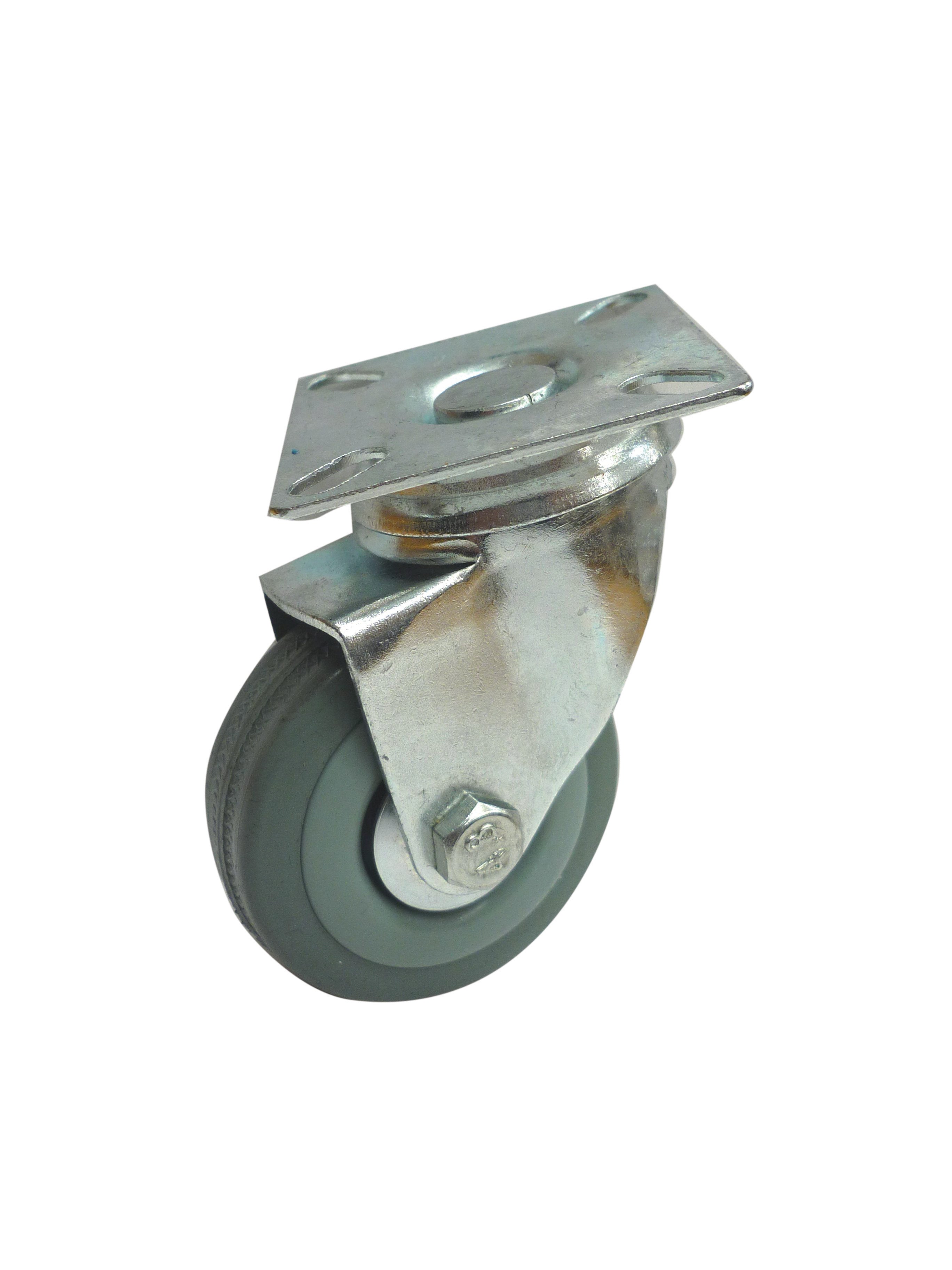 ROUE MOBILE D 50 MM CAOUTCHOUTÉE AVEC PLAQUE** | Leroy Merlin