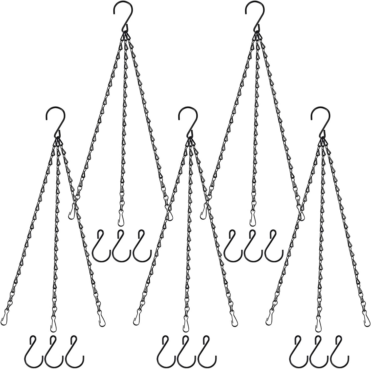 5 Pcs Chaînes Suspendues, 3 Points 16 Pouces Pot De Fleur Panier Chaîne ...