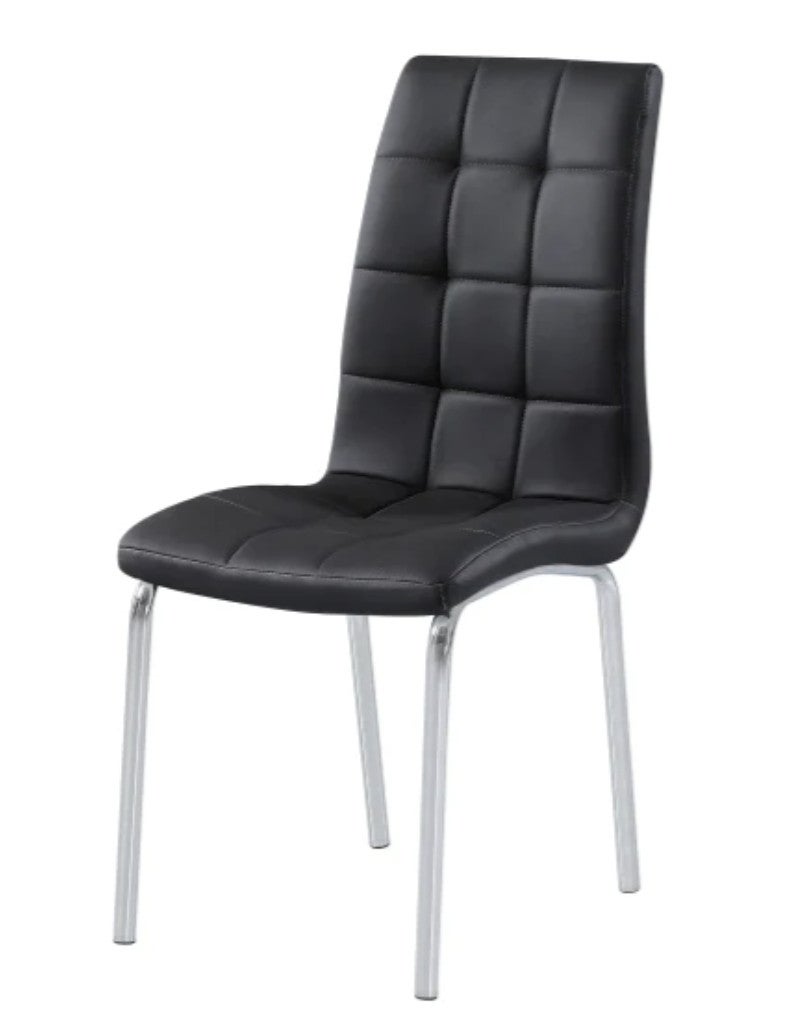 Chaise moderne simili cuir et pieds métal chromé Maeva - Lot de 6 ...
