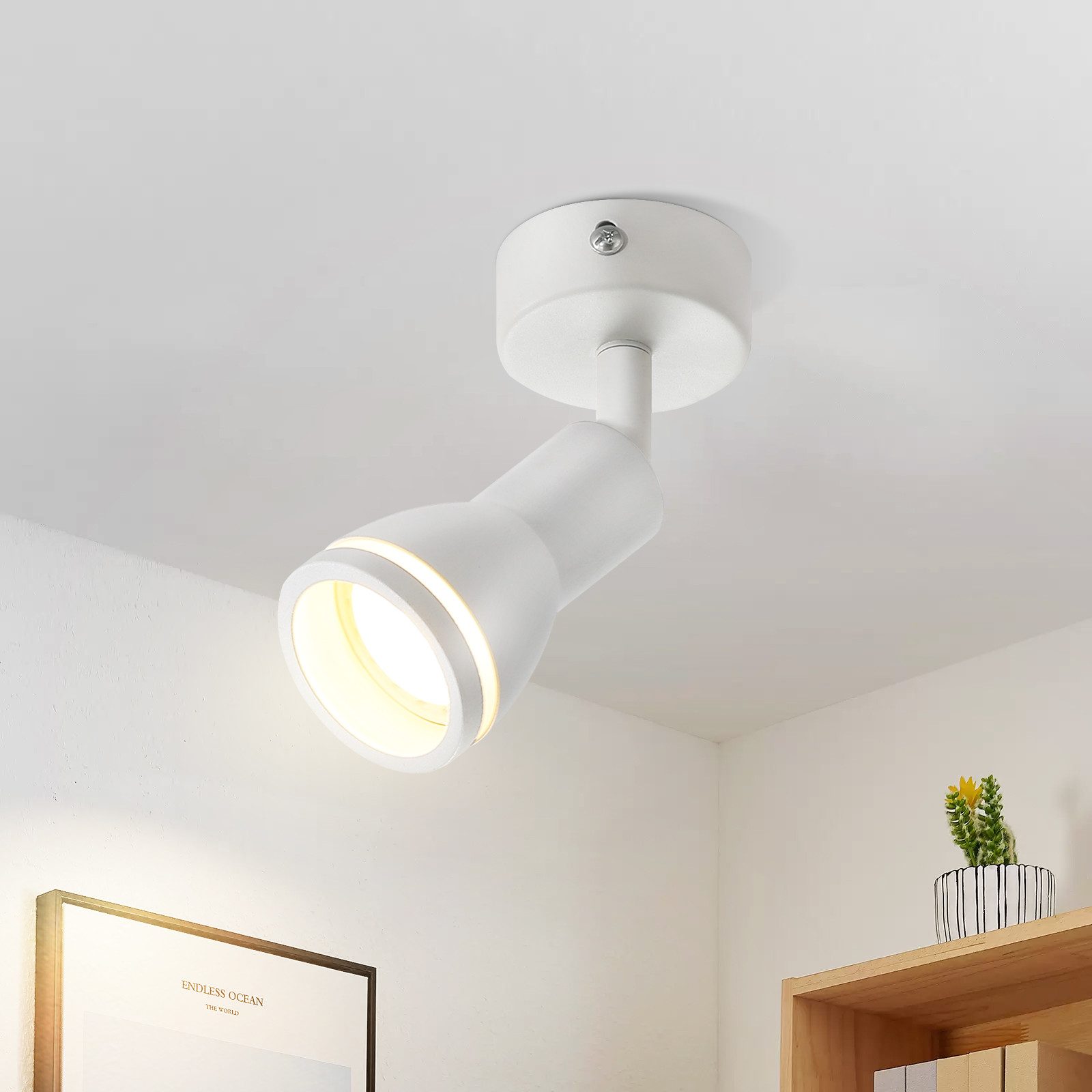 NETTLIFE Spot de plafond LED 1 ampoule blanc salon plafonnier ...