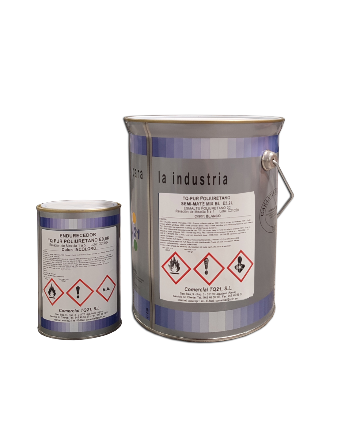 TQ21 - PINTURA POLIURETANO SATINADO 2C CARTA RAL 3,2L+0,8K (RAL 5021 ...