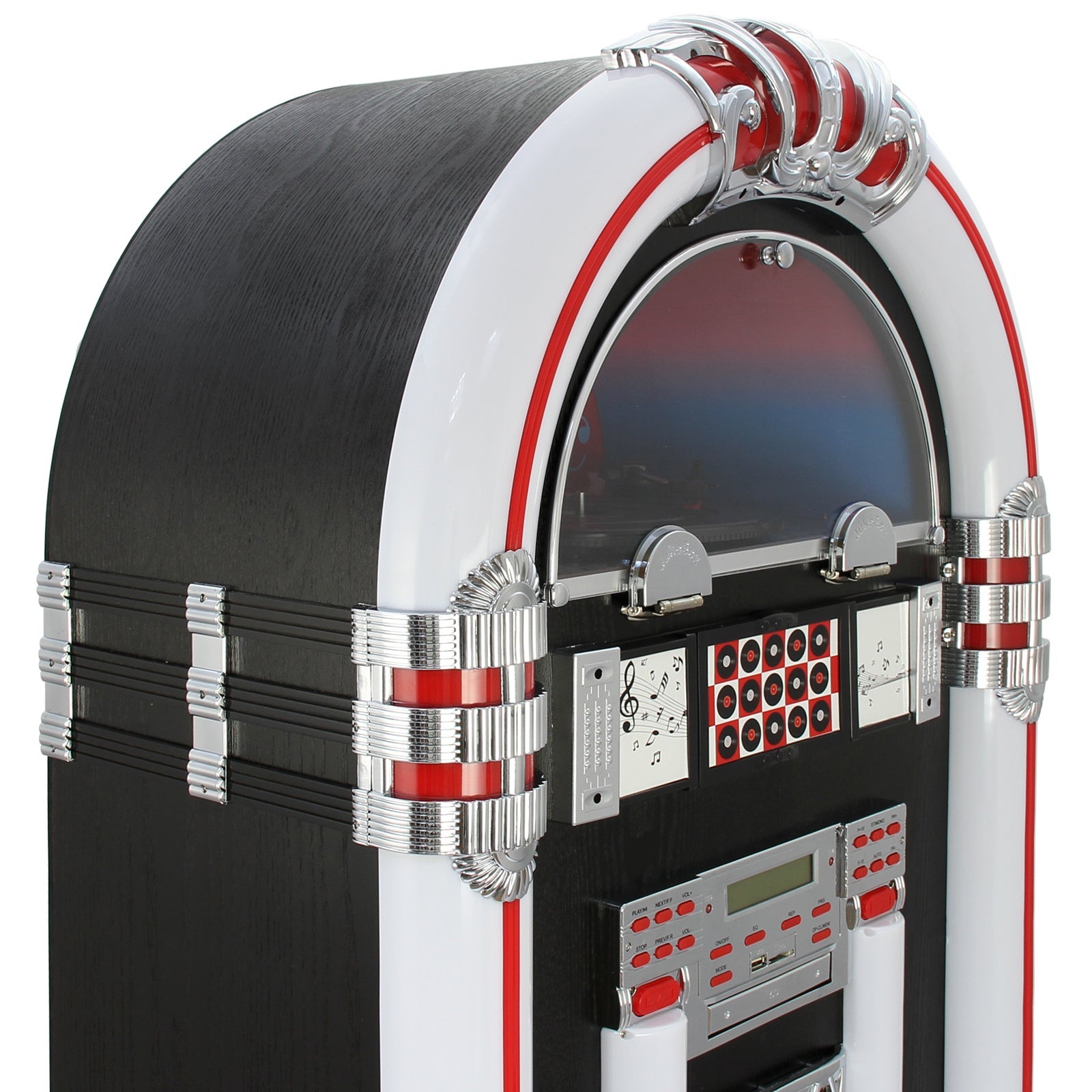 Vinyl Jukebox Record Player Retro Vintage Stereo Lumières LED 7 ...