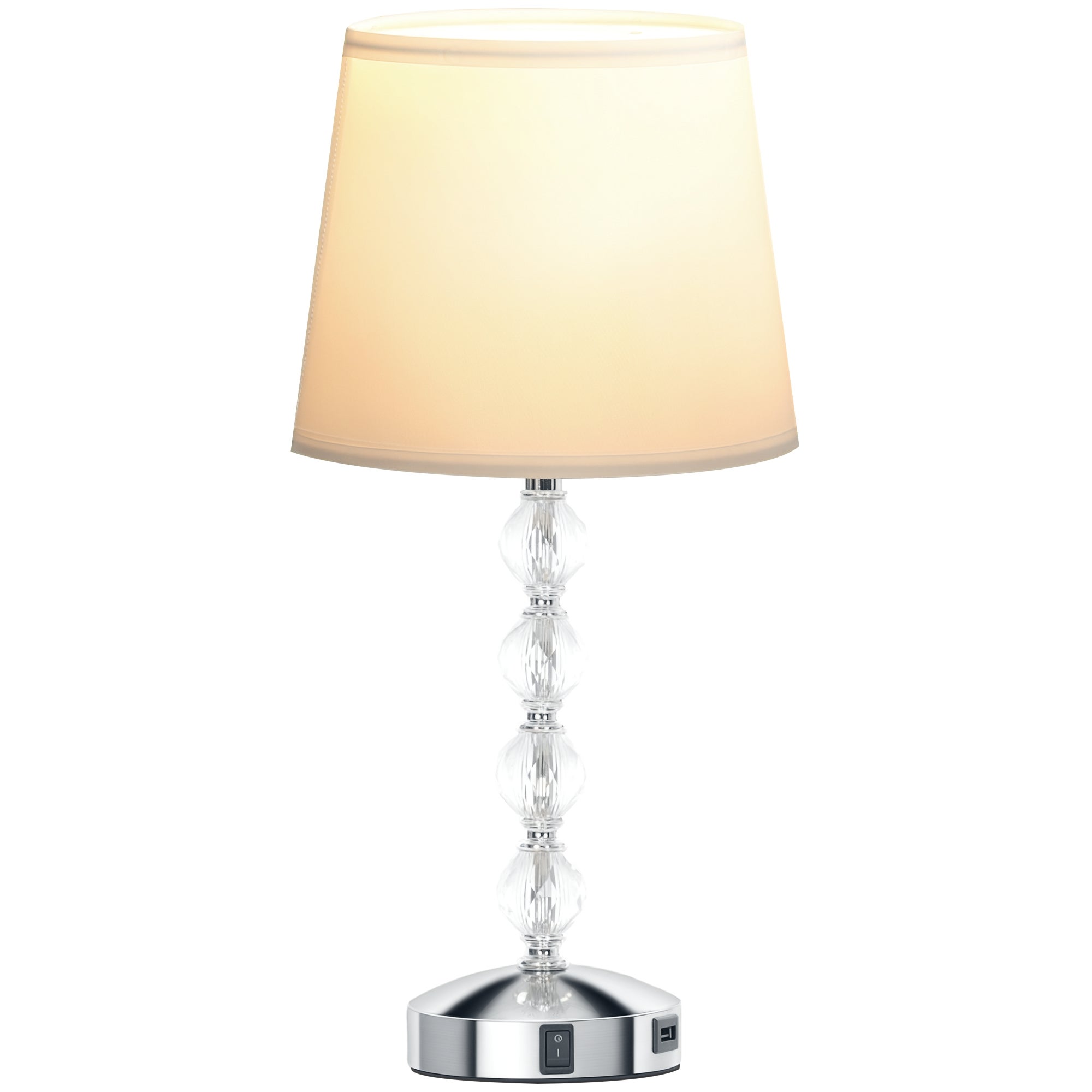 Lampe de table en cristal, interrupteur tactile, port de chargement USB ...